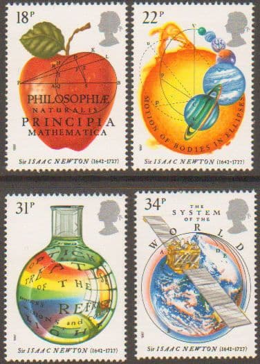 SG1351-1354 1987 Isaac Newton Stamp Set