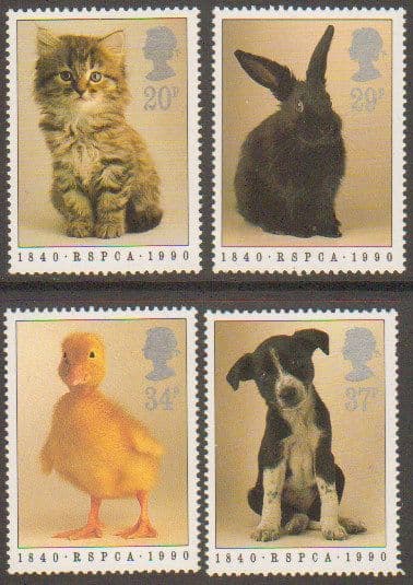 SG1479-1482 1990 RSPCA Stamp Set