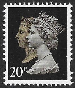 SG2133 20p 2 Band Double Head Machin Stamp ISP Print Elliptical Perfs ...