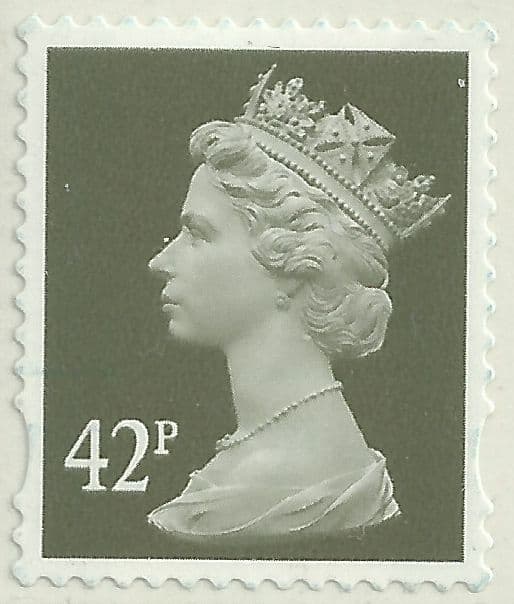 SG2297 42p Deep Olive Grey Machin Self Adhesive Stamp Photogravure Walsall