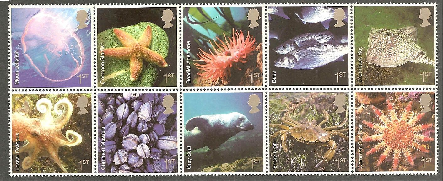 SG2699-2708 2007 Sea Life Stamp Set