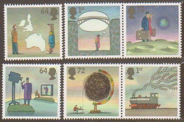 SG2721-2726 2007 Inventions Gummed Stamp Set