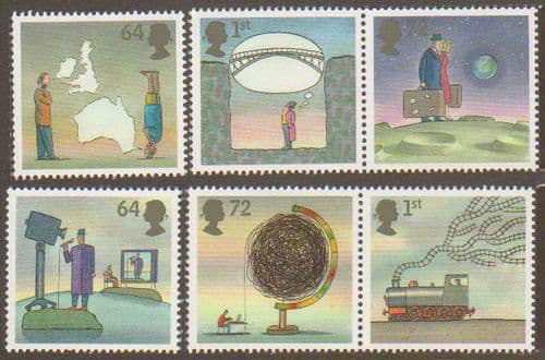 SG2721-2726 2007 Inventions Gummed Stamp Set