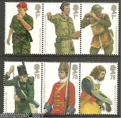 SG2774-2779 2007 Army Uniforms Stamp Set