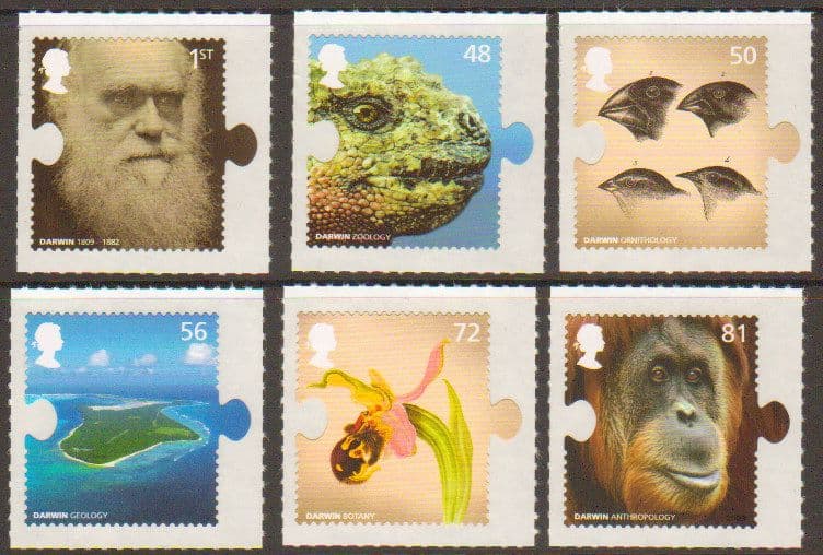 SG2898-2903 2009 Darwin 1st Issue Self Adhesive Stamp Set