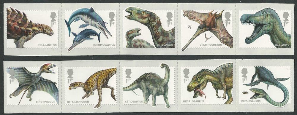 SG3532-3541 2013 Dinosaurs Stamp Set