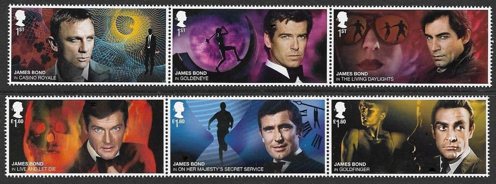 SG4332-4337 2020 James Bond Stamp Set
