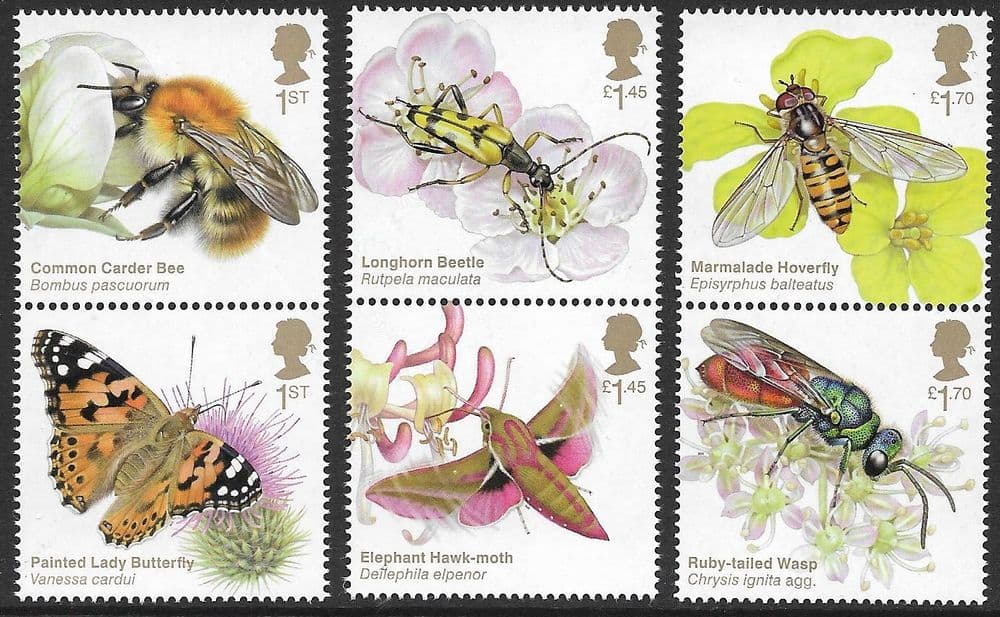 SG4428-4433 2020 Brilliant Bugs Stamp Set