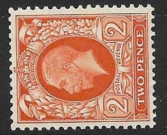 SG442b 2d Orange SIDEWAYS WATERMARK MOUNTED Mint King George V 1934 ...