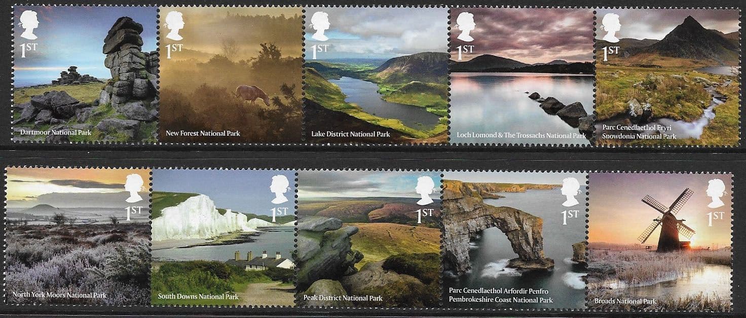SG4464-4473 2021 National Parks Stamp Set