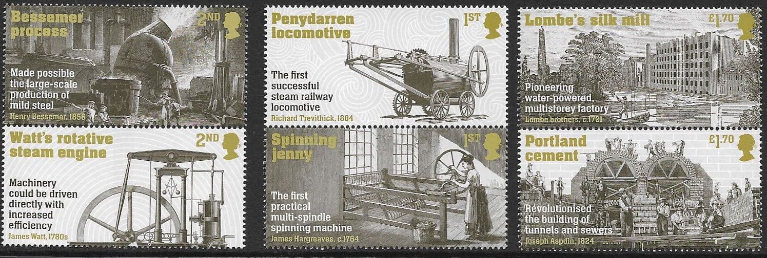 SG4555-4560 2021 Industrial Revolutions Stamp Set