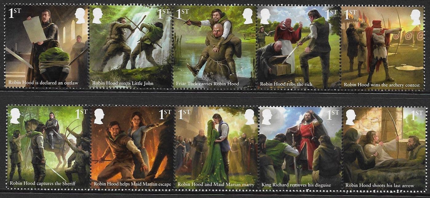 SG5010-5019 2023 Robin Hood Stamp Set