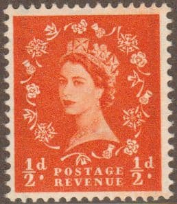 SG561 d Orange-Red 1957 1st Graphite Issue Edward Crown Watermark ...