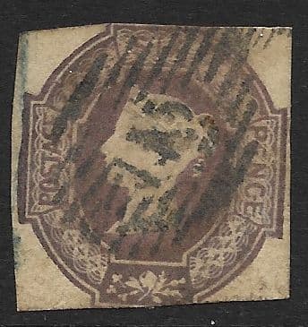 SG58 6d Mauve Queen Victoria Embossed Stamp Stock 58006