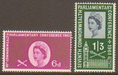 SG629-630 1961 Seventh Parliamentry Conference Stamp Set