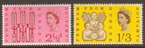 SG634-635 1963 Freedom From Hunger Stamp Set Ordinary