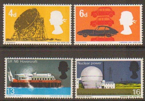 SG701p-704p 1966 British Technology Stamp Set Phosphor
