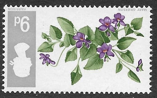 SG721 Inverted Watermark 9d 1967 British Wild Flowers Stamp Ordinary