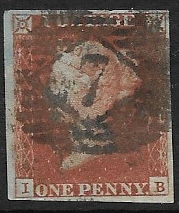 SG8 Lettered I-B 1841 Imperf Penny Reds Stock Code PR8295