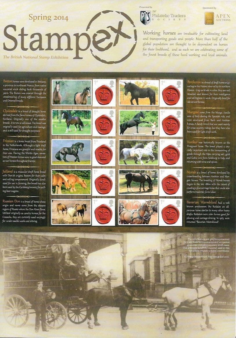 ST23 2014 Spring Stampex Smilers Sheet - Working Horses