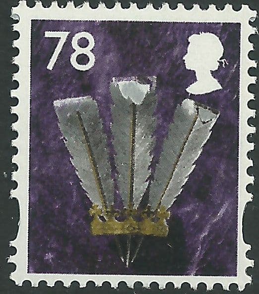 W110 78p Pictorial With White Borders 2 Band Gravure Wales Regional Stamps