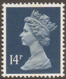 X1007 14p Deep Blue Centre Band X Number Machin Stamps
