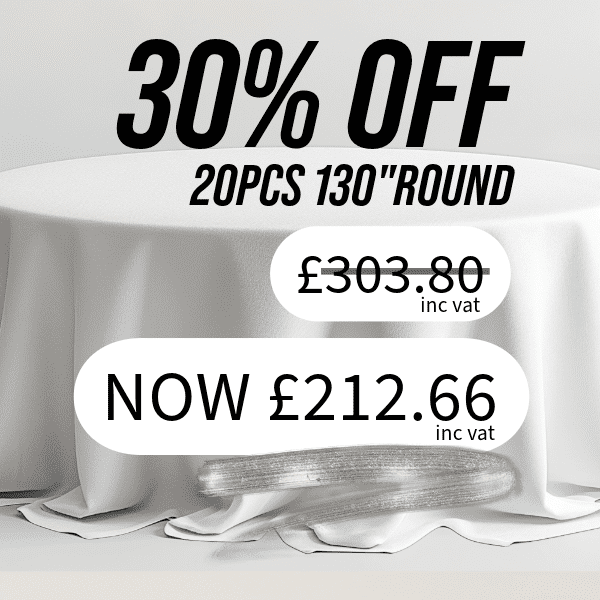 Bulk Pack White 130" Round 20PCS