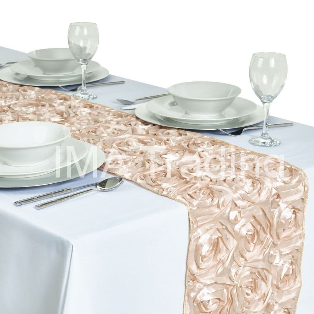 Champagne Rosette Table Runner