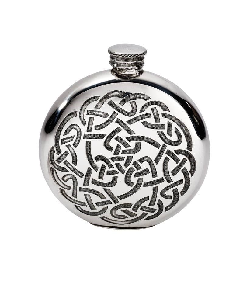 Celtic Knot Pewter Flask – & Polished Finish