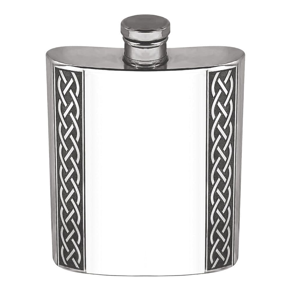 English Pewter Company Hip Flask with Celtic Design