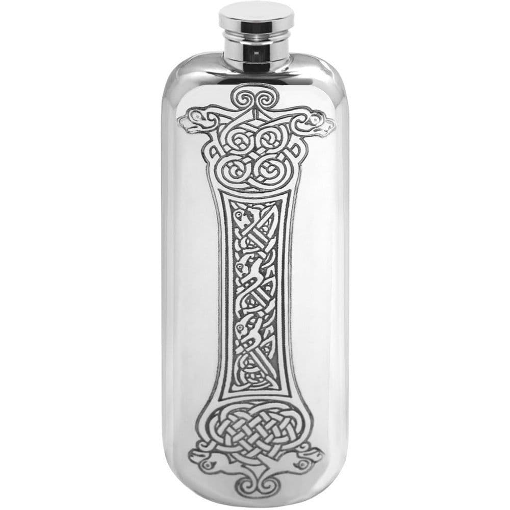 English Pewter Company Slimline Hip Flask - Celtic Design