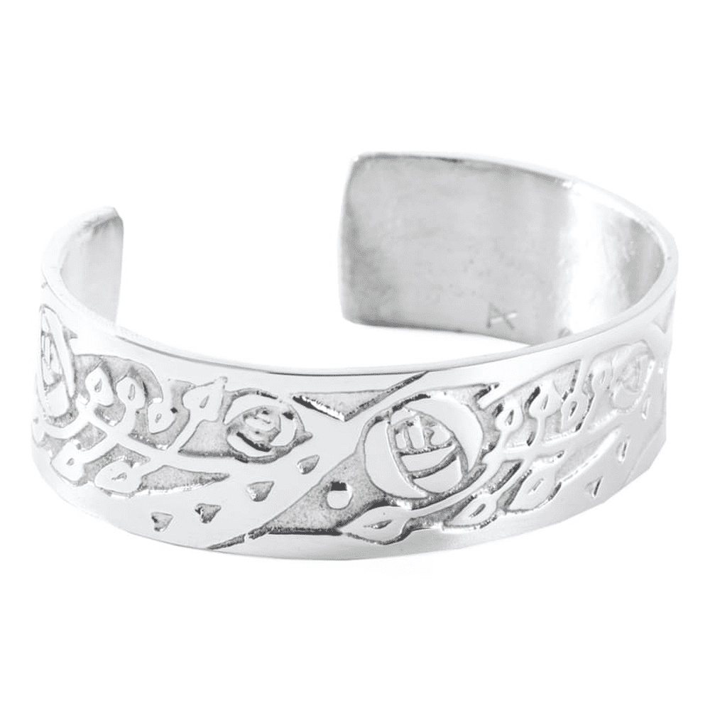 Charles Rennie Mackintosh Glasgow Rose Pewter Bangle - BN6