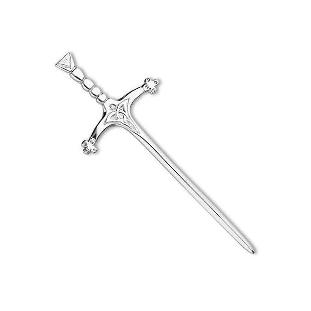 Sterling Silver Celtic Sword Kilt Pin | Trinity Knot Design | Handmade ...