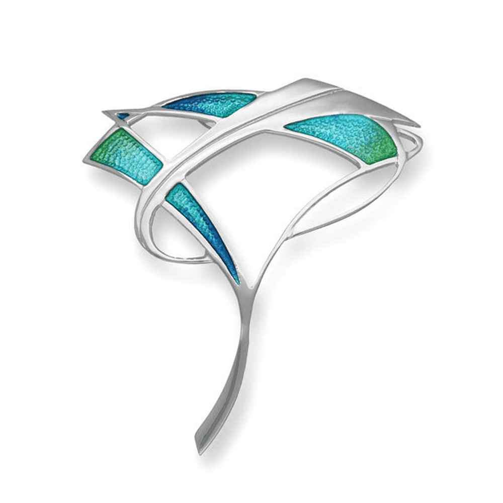 Sterling Silver Pat Cheney Brooch with Hot Glass Enamel | Handmade in ...