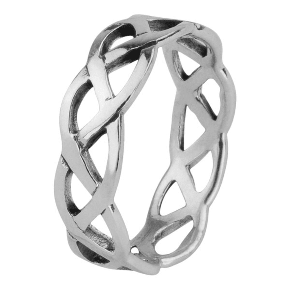 Sterling Silver Traditional Celtic Interlaced Knotwork Ring