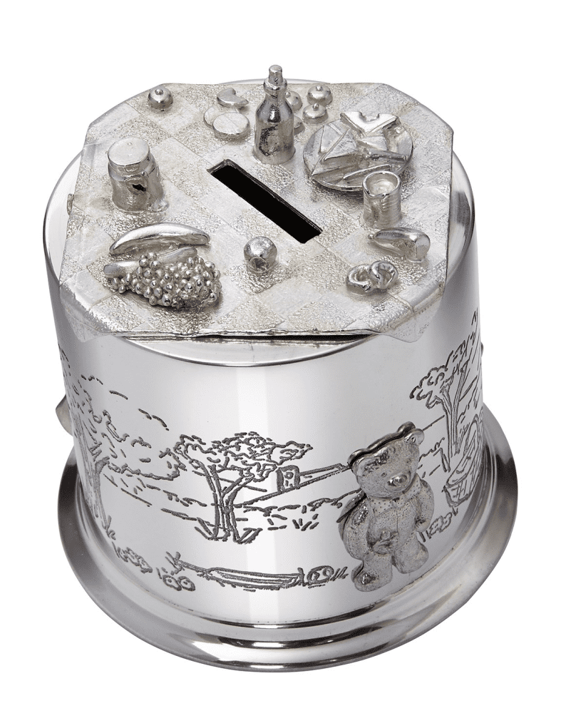 Pewter Money Box - Teddy Bears Picnic Design
