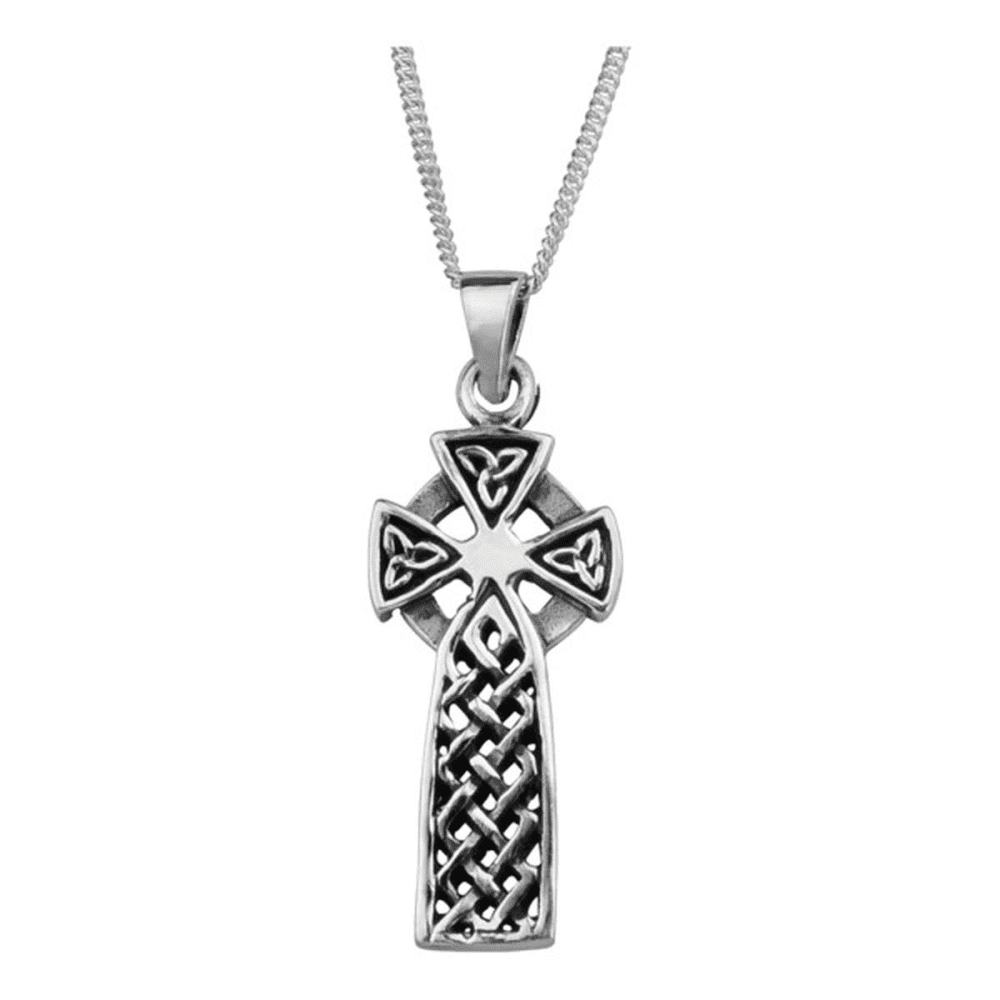 Traditional Celtic Holy Trinity Knot Sterling Silver Cross Shape ...