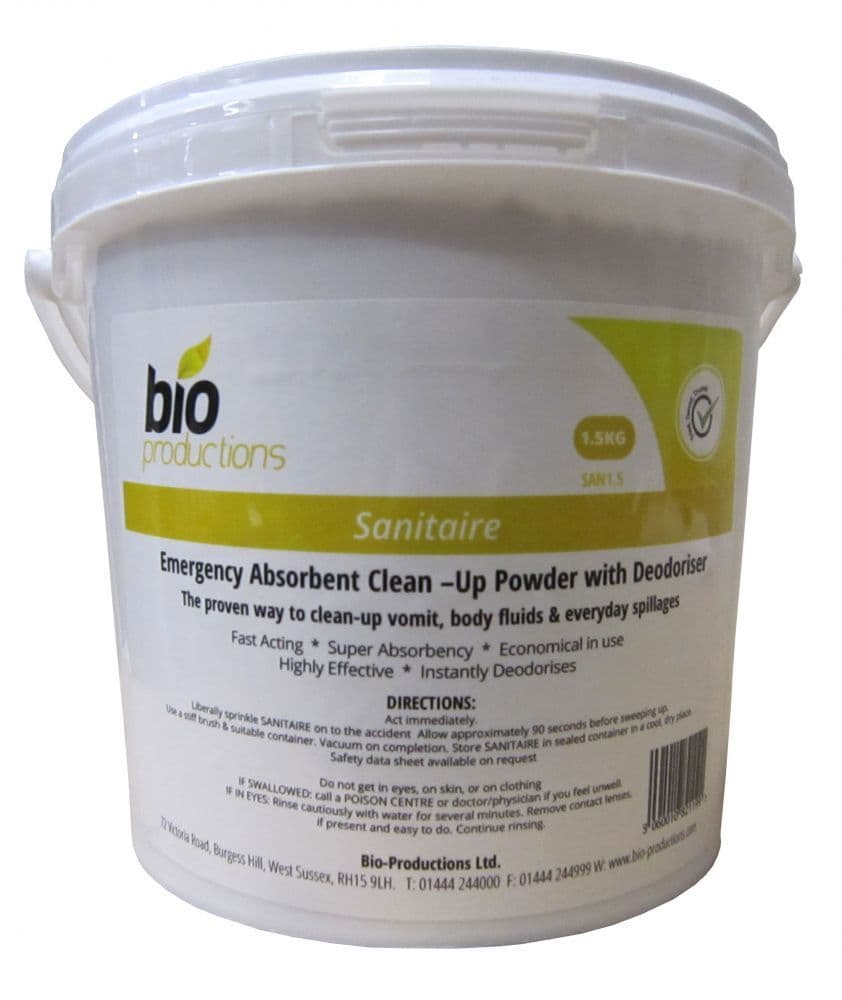 SAN15 Stapro Sanitaire Emergency Clean-up Powder 1 5kg Tub