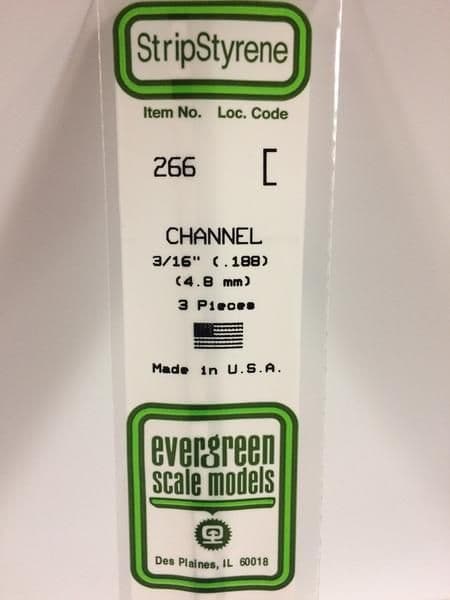 EG266 3/16 CHANNEL STRIP EVERGREEN 3