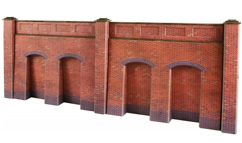 PO244 00/H0 Scale Retaining Wall in Red Brick