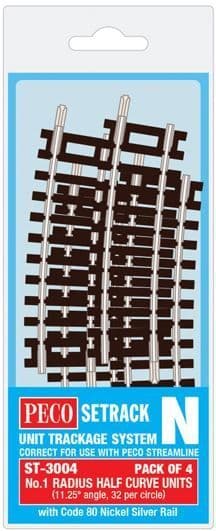 ST3004 Half Curve 1st Radius Pack of 4