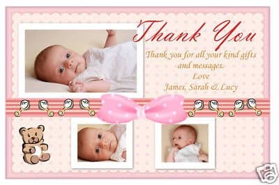 Personalised Thank you cards | Baby birth Thank you Photo cards