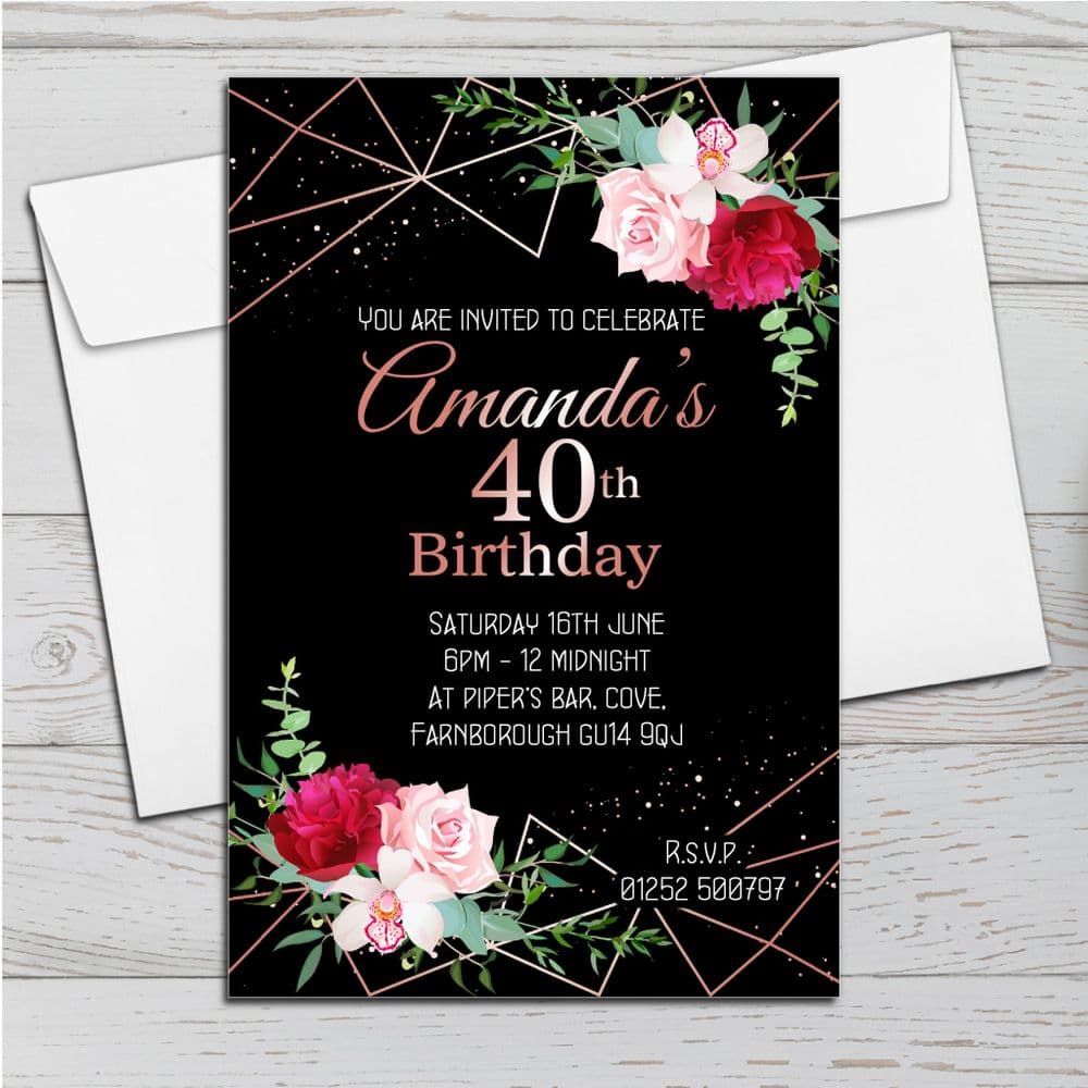 10 Personalised Birthday Party Invitations N4