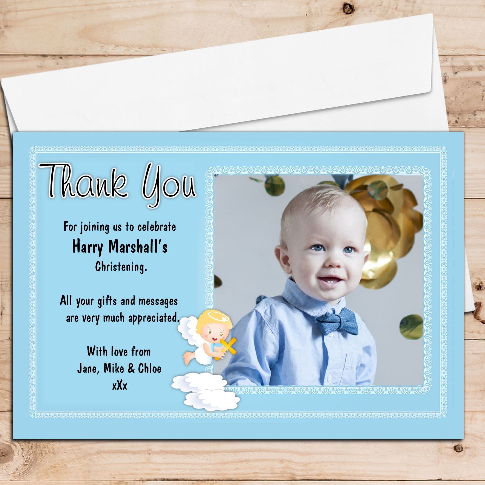 Examples Of Thank You Cards For Christening Photo Christening