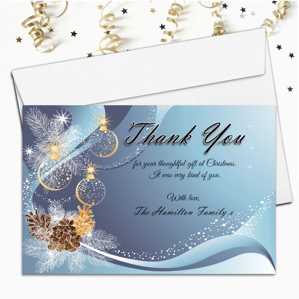 10 Personalised Christmas Xmas Thank you Cards N22