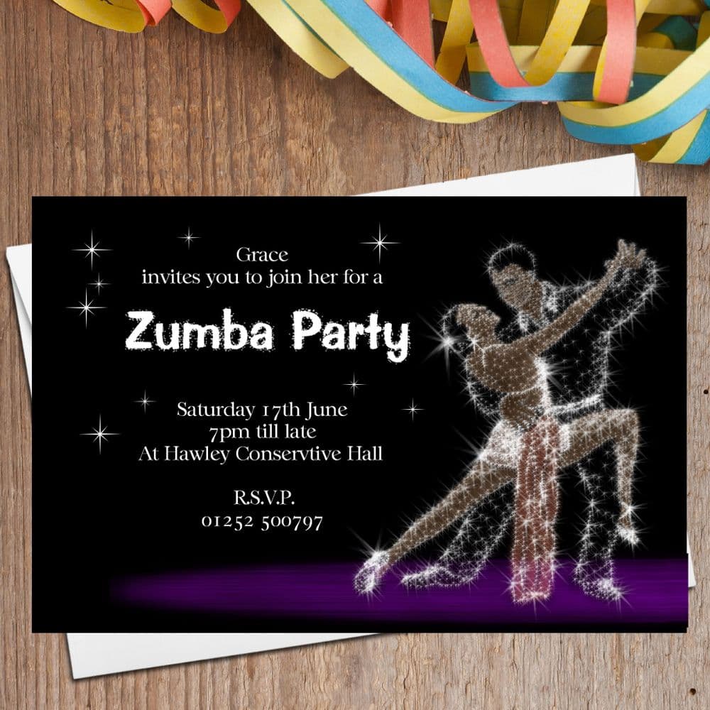 10 Personalised Dance Party Invitations N8