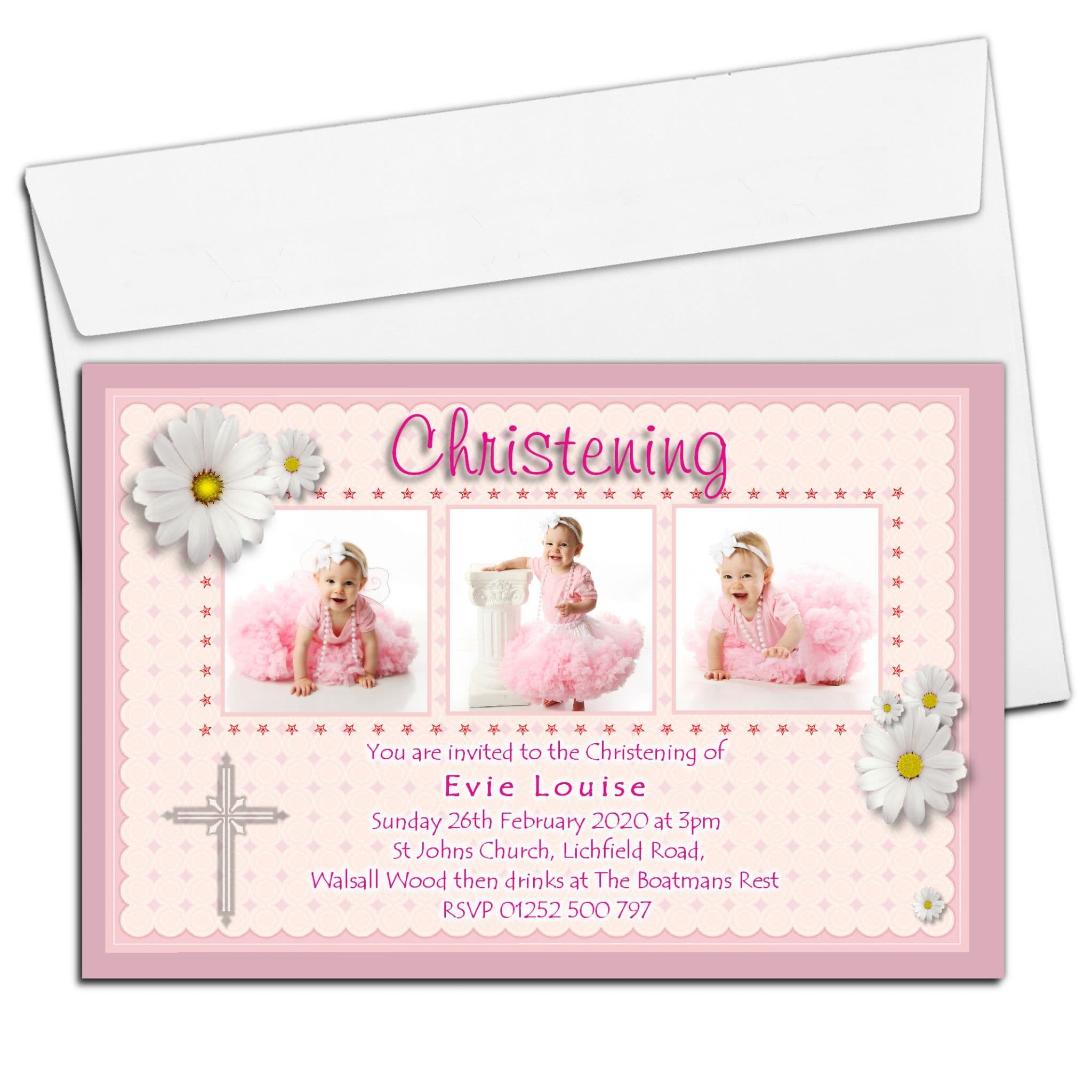Personalised Christening Invitations / Personalised Baptism Cards