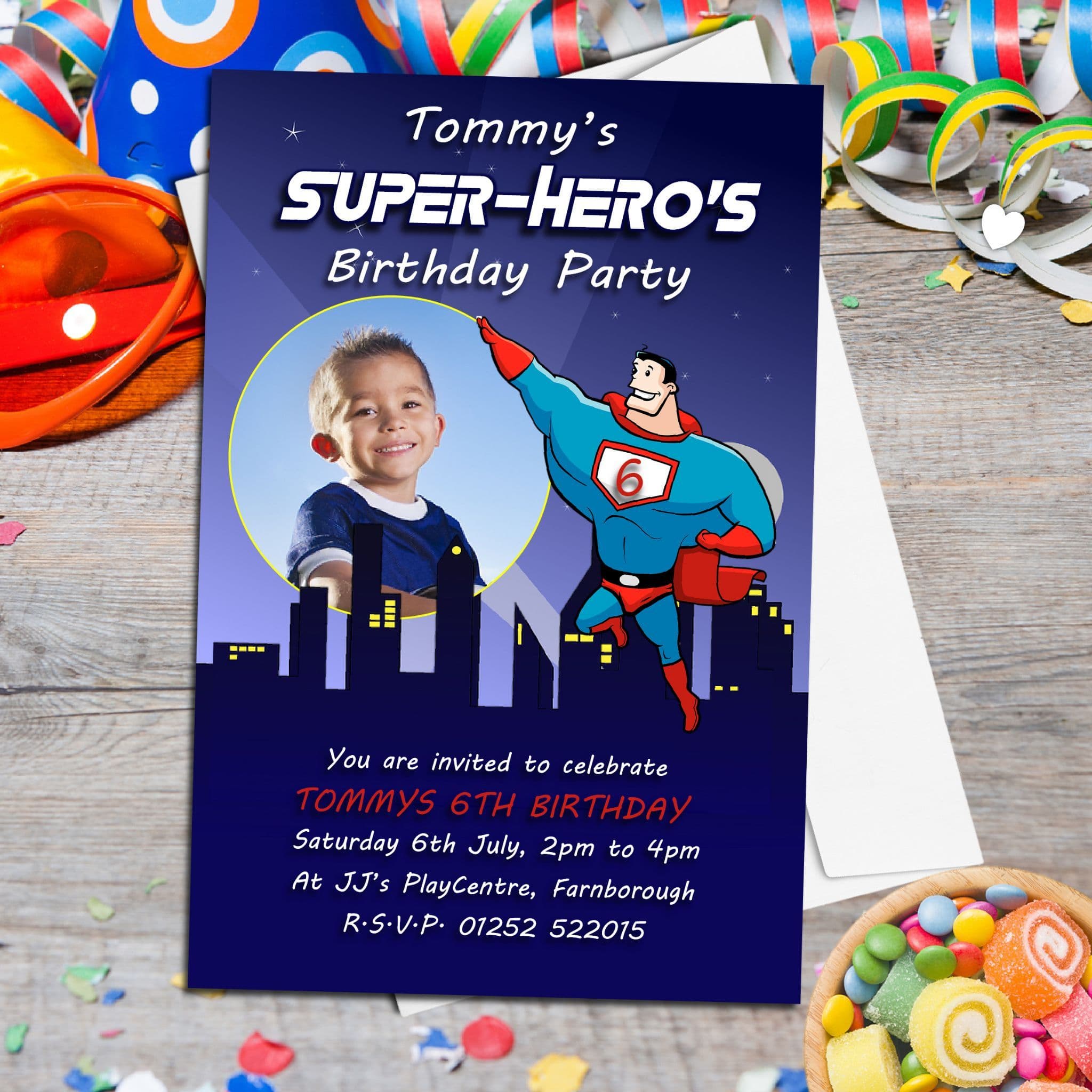 Hero Birthday Party Invitation