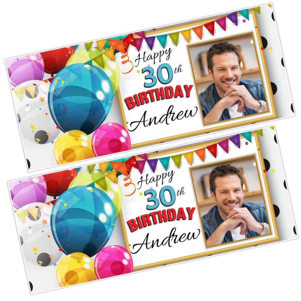 2 Personalised Happy Birthday Party Photo Banners N53