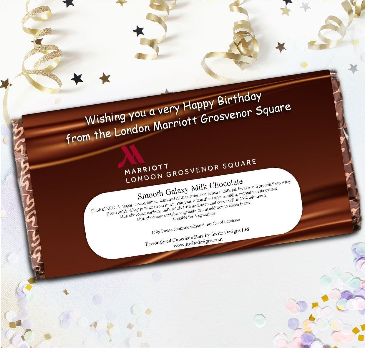 Personalised Birthday Chocolate Bar - Use for Marriott Hotel Only